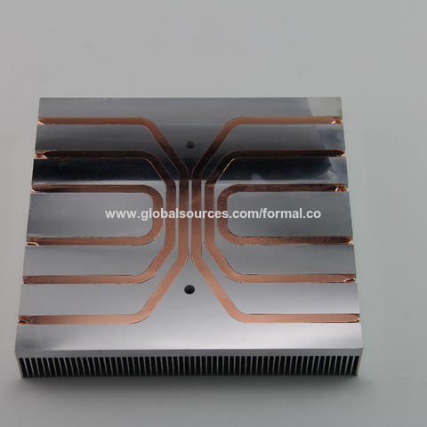 Aluminum Plate With Copper Pipe Liquid Cold Plate Heatsinks For IGBT ...
