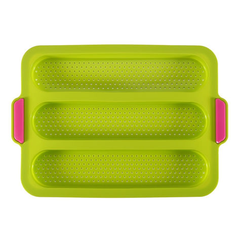 Silicone Upgrade Non-stick Perforated French Bread Roll Pan French ...