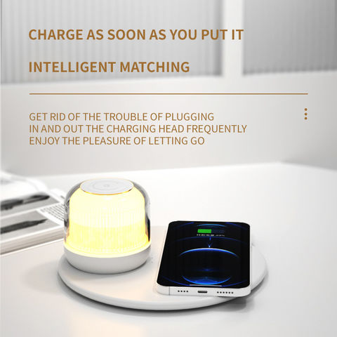 Wireless charging night light, Lamp Wireless Charger LED night light ...