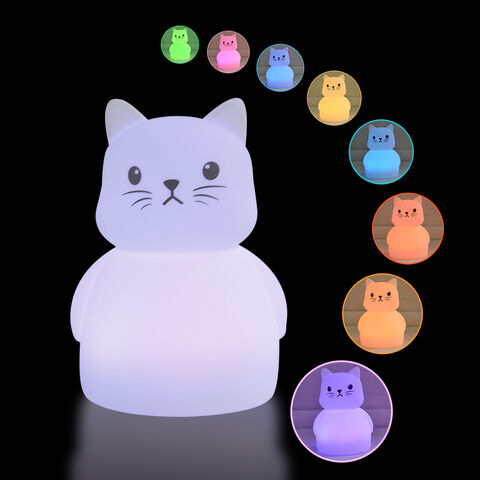 Kitty Cat Led Children Night Light Baby Sleeping Bedside Remote Control ...