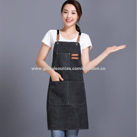 Buy Wholesale China Canvas Denim Apron Wholesale Kitchen Coffee Shop ...
