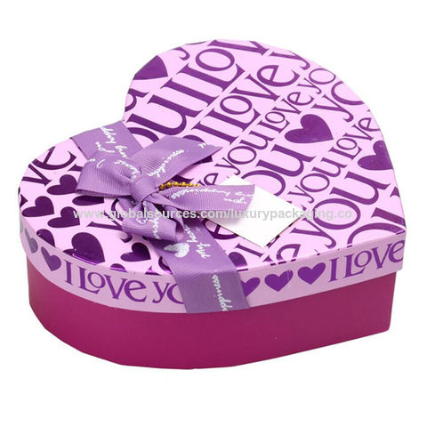 Buy Wholesale China Custom Luxury Heartshape Paper Box With Pre-tied ...