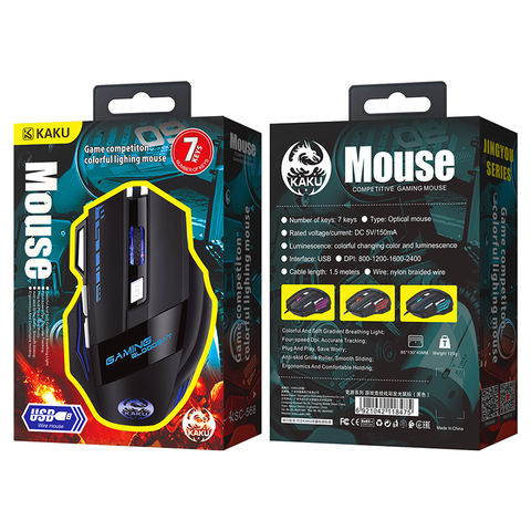 KAKU Gaming Mouse KAKUSIGA gaming dazzle luminous mouse 7 keys Wired ...