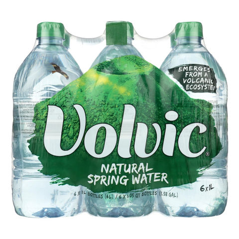 Volvic Natural Sparkling Mineral Bottle Water (1.5L x 12), Evian ...