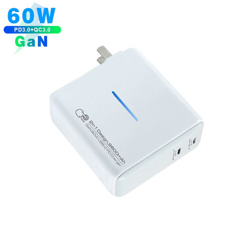 Buy Wholesale China 2 In 1 Gan Tech 60w Usb C Pd Wall Charger With ...