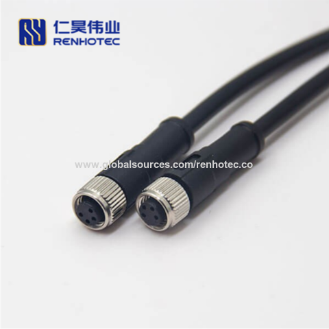 Buy Wholesale China M8 A Coding 4 Pin Female Connector Straight Double ...