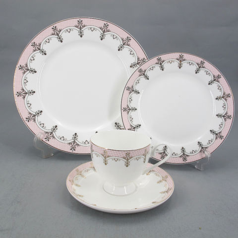 Buy Wholesale China Ceramic 20pcs Fine Bone China Pink Color Dinner Set ...