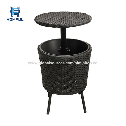 Buy Wholesale China Ice Bucket Table Homful Outdoor Patio Rattan Wicker ...
