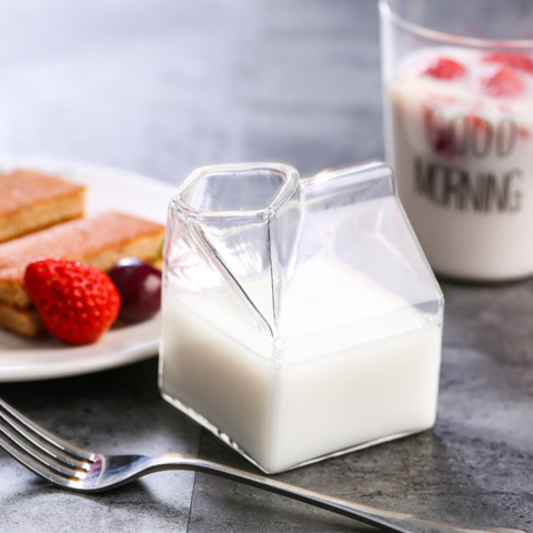 Buy China Wholesale 250ml Glass Milk Cup,glass Milk Carton, Clear ...
