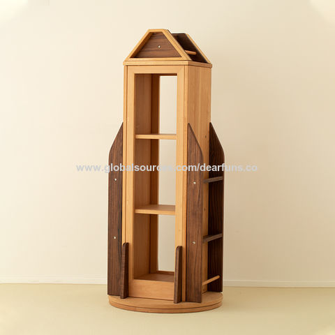 Rotating Bookshelf, bookshelf wood bookcases Bookcase walnut Children's ...