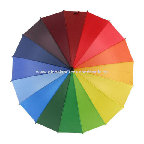 Buy Wholesale China 16k Rib Large Color Rainbow Umbrella Fashion Long ...