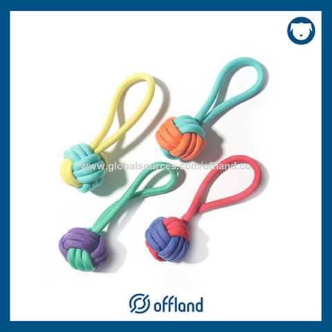 Dog rope ball and tug woven colorful chew toy, dog tug toy dog chew toy ...
