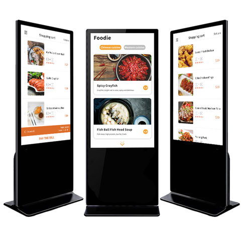 65 Inch Digital Display Screens Smart High Definition Standing Kiosk ...