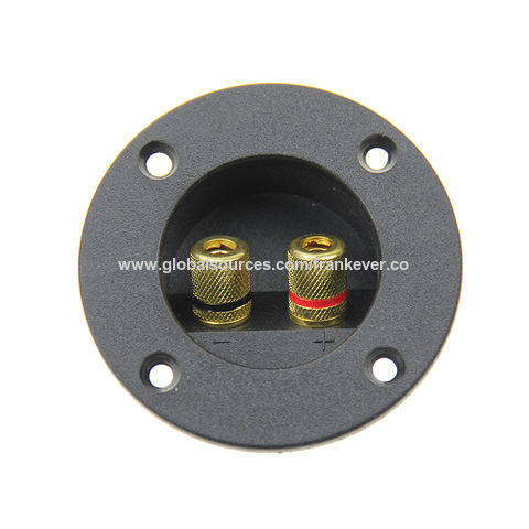 Hot 7.5cm Binding Round Gold Plate Push Spring Loaded Jacks Speaker Box ...
