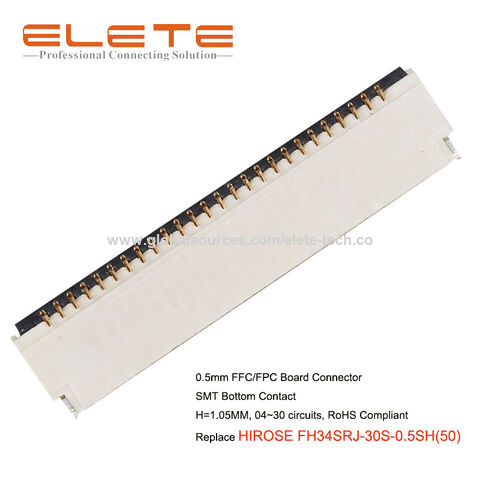 Ffc/fpc Board Connector, 0.5mm Pitch Smt Bottom Contact, 30 Circuits, Replace Hrs Fh34srj-30s-0 ...