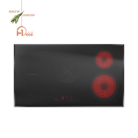 36'' Built-in Electric Cooktop Tempered Glass Combi Induction + Ceramic ...