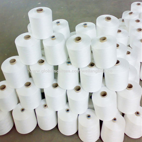 Buy Wholesale China 100% Polyester Ring Spun Yarn 30/1 Raw White For ...