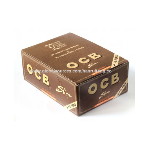 OCB Virgin Unbleached King Size Slim Rolling Papers Filter Tips ...