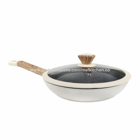 Buy Wholesale China Deep Pan Aluminum Nonstick Marble Fry Pan With Lid ...