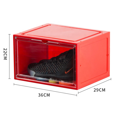 Stackable led light shoe storage box Color shoe box with white LED ...