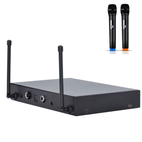 Optical coaxial input wireless double channel microphone karaoke ...