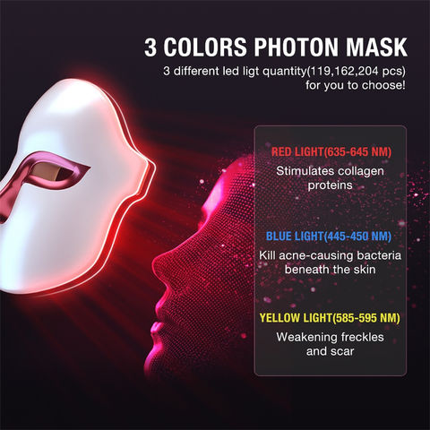 Pdt Led Light Face Mask For Healthy Skin Rejuvenation 7 Colors Mask ...