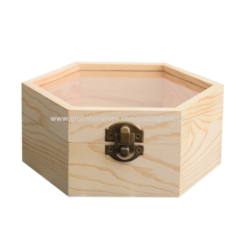 Custom Antique Natural hexagon wood box, hexagon wood box Wood box ...