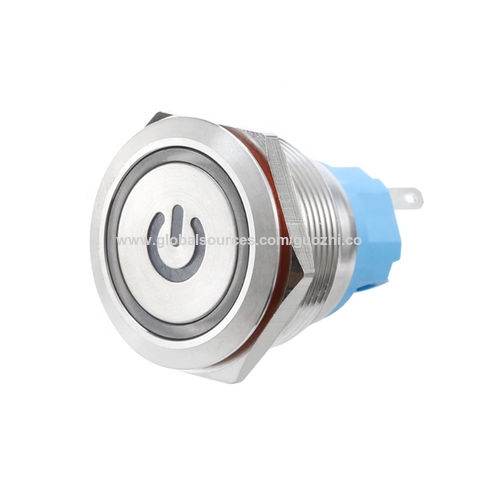 Push Button On Off Switches 25c Flat Head Momentary Power Circle Push ...