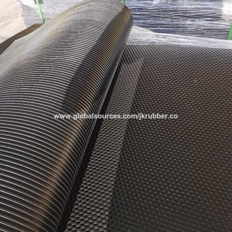 Buy Wholesale China Cow Rubber Matting Economy Black Hammer Top Ribbed ...