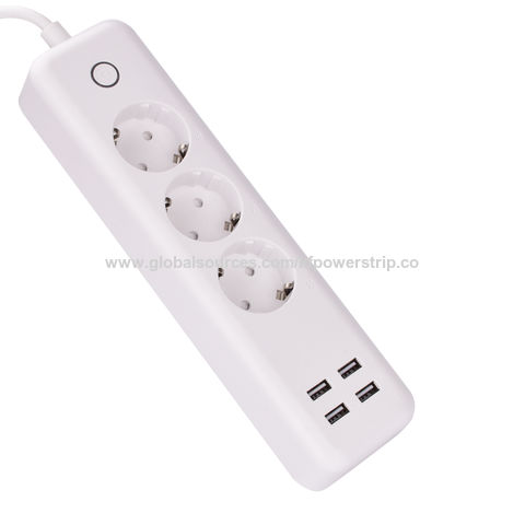 High quality EU 3 outlets and 4 USB ports smart WiFi extension power ...