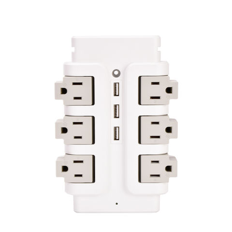 Buy Wholesale China Us 6 Outlets Rotating Power Strip Surge Protection ...