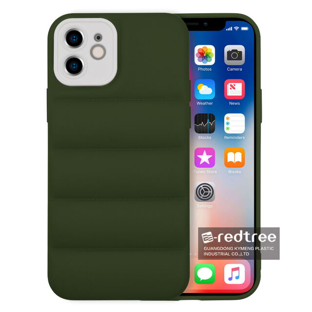 Elegant dark green down airbag soft TPU mobile phone shell for iphone ...