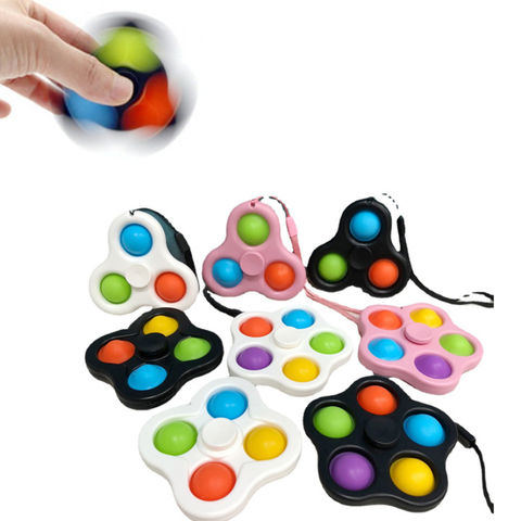 Rotatable Stress Reliever Finger Pressing Toy 2 in 1 Spinning Simple ...