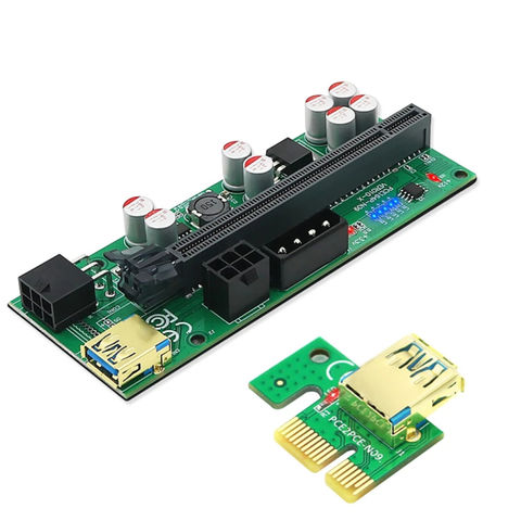 PCI-E Adapter Board with PCI-E 1x Adapter USB Cable 6P to SATA Cable ...