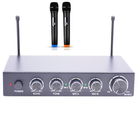 Optical coaxial input wireless double channel microphone karaoke ...