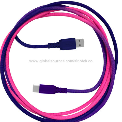 Eco-friendly Multi Colors Rainbow Usb Data Cable Type C Fast Charging ...