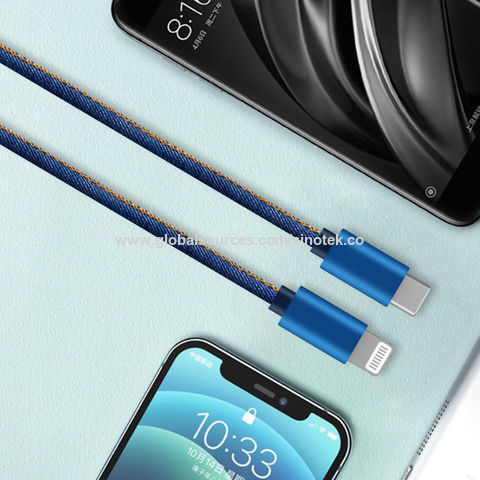Mfi Certified Lightning Cable Denim Fiber Jacket Braided Cable - China ...