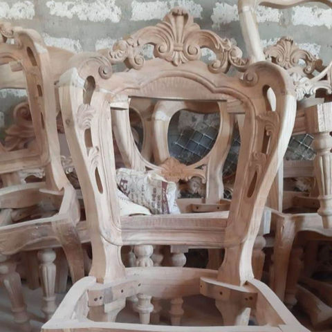 Raw Solid Back Dining Chair Frames Vanguard Furniture Set of 6 ...