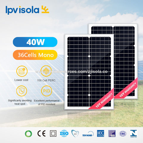 Isola 40W monocrystalline solar panels, solar panel solar modules solar ...
