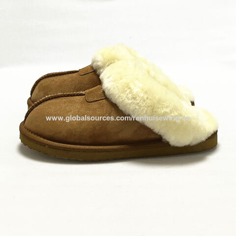 Buy Wholesale China Lady's Sheep Skin Fur Casual Slipper Footwear ...