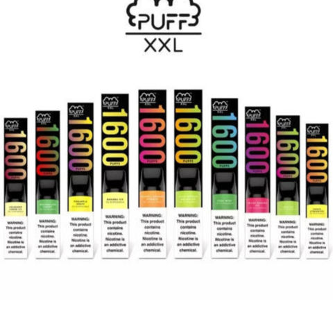 Puff xxl mango flavor 1600 puffs huge smoke zero nicotine TPD compliant ...