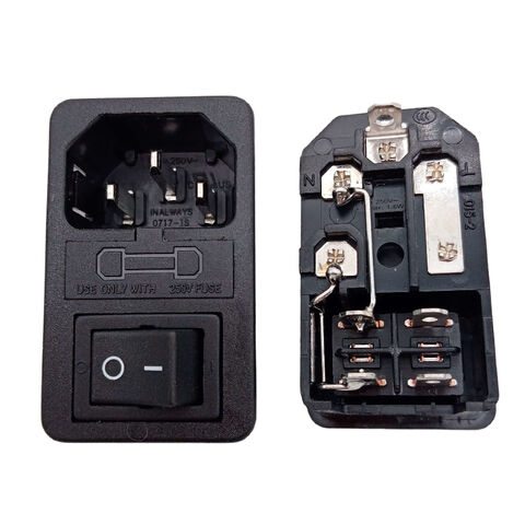 0717-1s-pq1.0 Eu Market Single Fuses Ac Socket With Terminal Switches ...