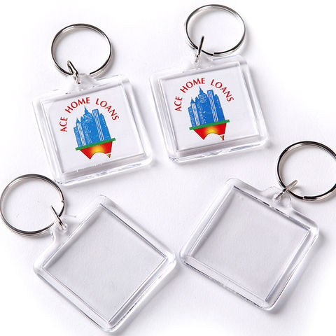 Buy Wholesale China Photo Keychain Creative Square Transparent Blank ...