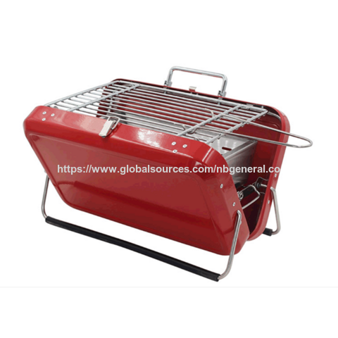 Buy Wholesale China Iron Briefcase Charcoal Bbq Grills Portable Green ...