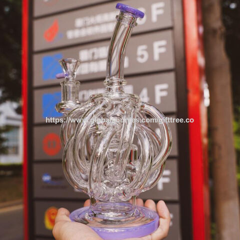 New Design 12 Tubes Recycler Glass Bong Water Pipes Vortex Recycling ...
