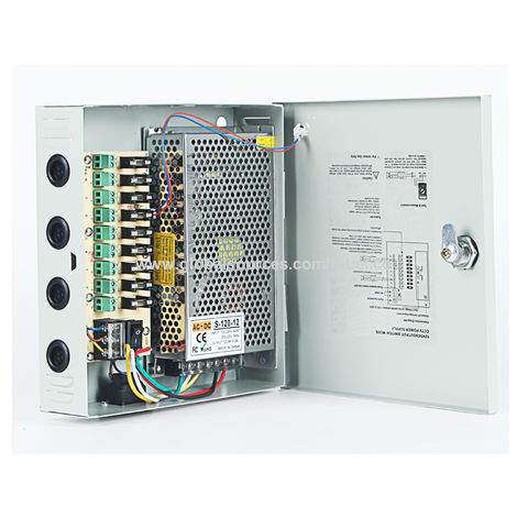 CCTV Power supply box 12V 9 channel/port DC adapter distributed for DVR ...