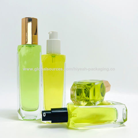 30ml 50ml 100ml 130ml Clear Square Glass Packaging Pump Bottles Custom ...