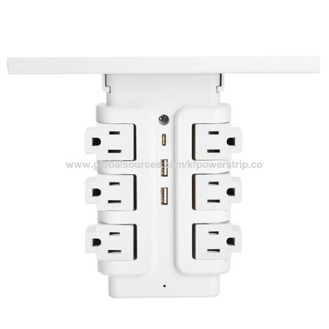 USA 6 rotatable outlets wall socket with USB 2A1C extension power ...