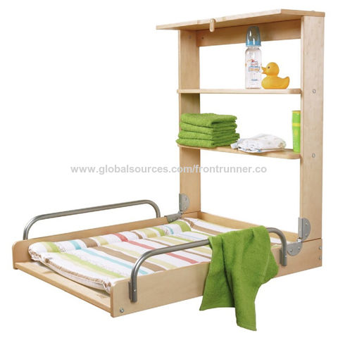 Whole sale decent high quality space saving wall hang solid wood baby ...