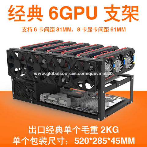 6 Gpu Steel Open Air Stackable Frame Graphics Card Support Hdd Sdd Rig ...